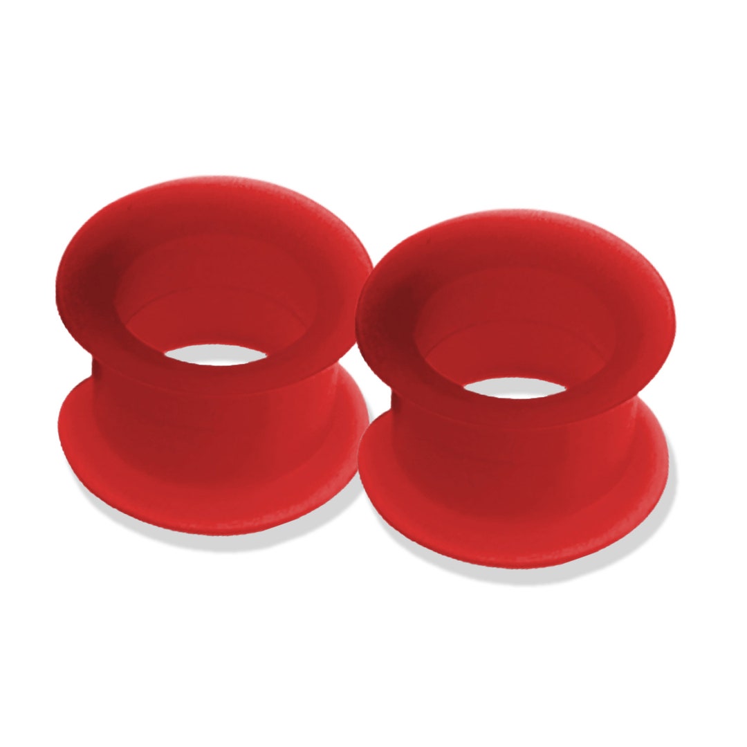 Bright Red Silicone Soft Tunnel. Double Flared Soft Stretcher 4mm 5mm ...