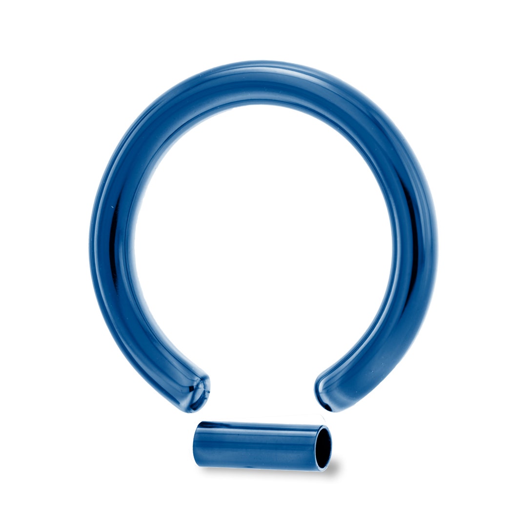 Dark Blue Anodised Bar Closure Ring - Tube BCR 316L Surgical Steel 1.6mm 2.5mm 2.5mm 3.2mm (14g ...