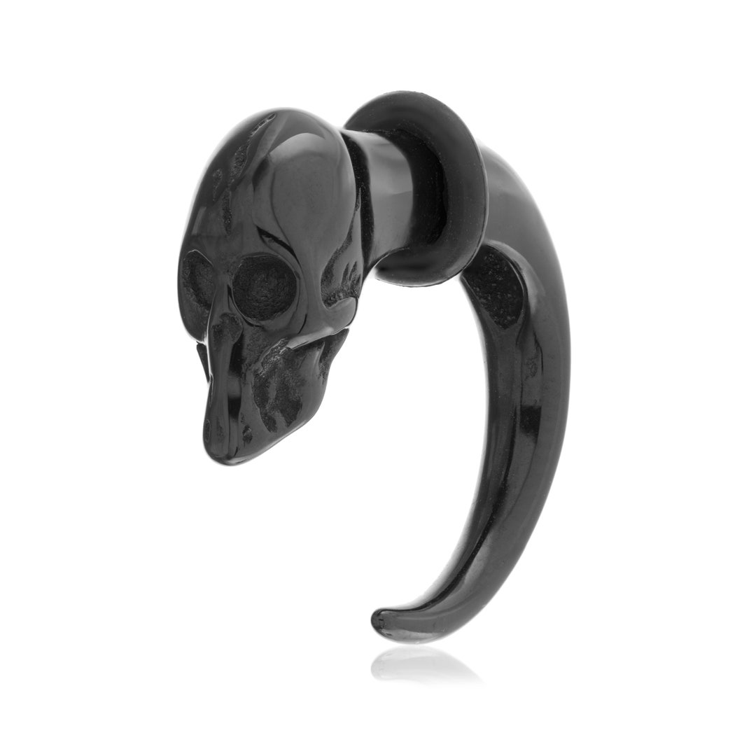 Skull Dragon Claw Talon PVD Black Cast Surgical Steel Ear Hanger Spiral ...