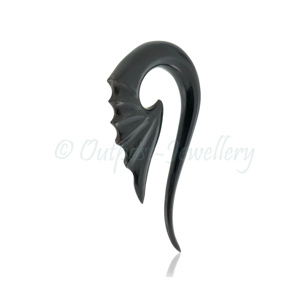 Angel Wing Carved Ear Spiral Hanger Plug Horn Stretcher Taper Talon ...
