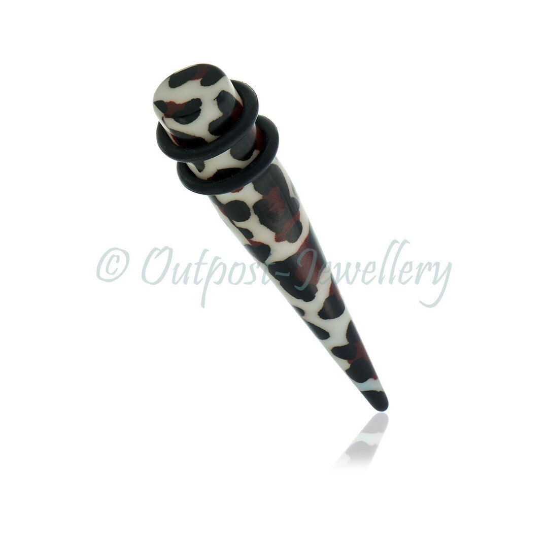 Cow Hide Stretcher Taper Spike Flower Animal Print Expander Plug Tool ...
