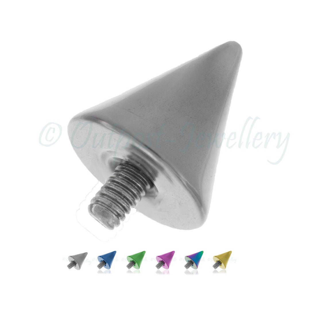 1.6mm 14g Replacement Cone Spike Ball for Internally Threaded Piercing ...
