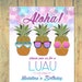 Luau Invitation & Thank You Card | Luau Birthday Invitation | Hawaiian ...