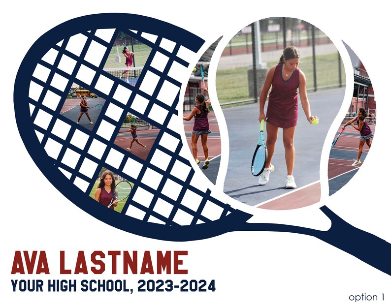 PRINTABLE Custom Tennis Photo Collage Two Different Options Senior ...