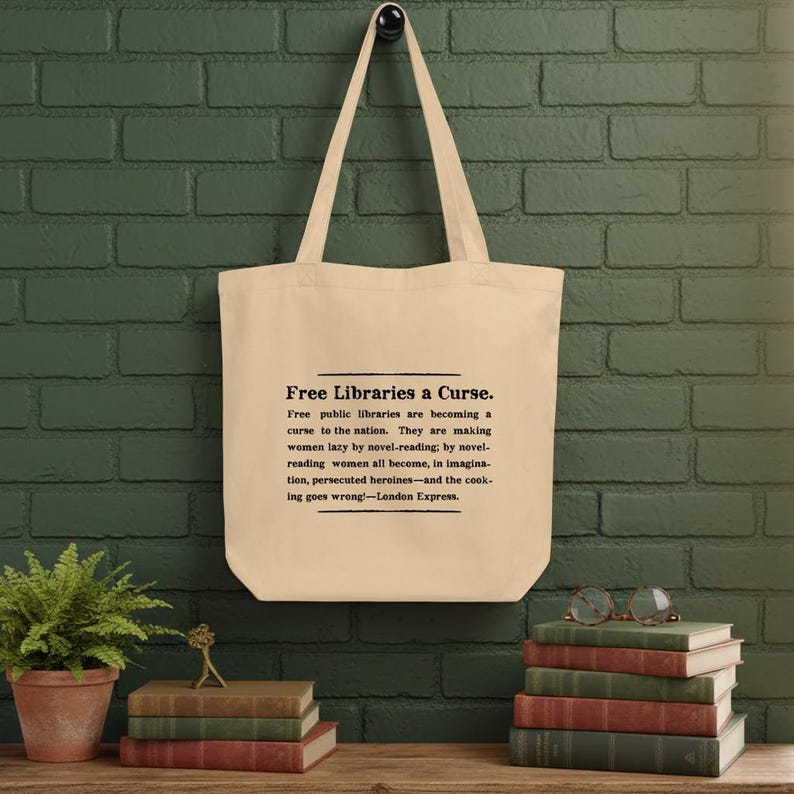 Free Libraries a Curse Tote Bag | Funny Book Lover Gift | Anti-novel ...
