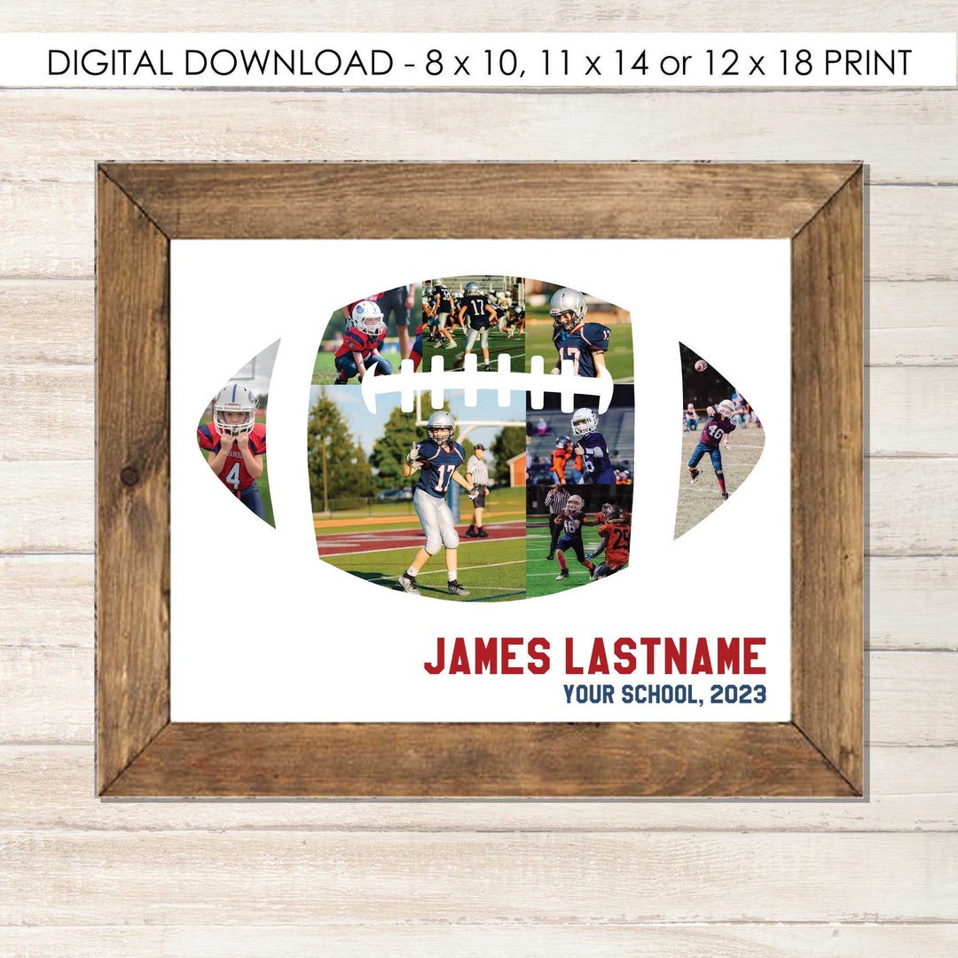 PRINTABLE Custom Football Photo Collage | Senior Night | Coach Gift ...