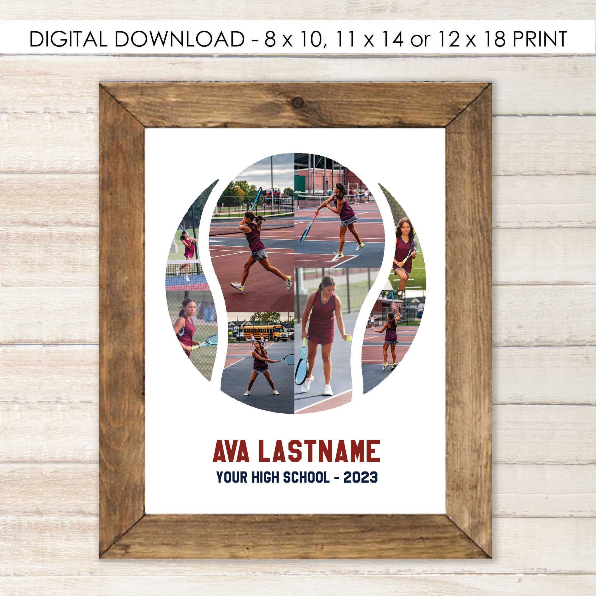 PRINTABLE Custom Tennis Photo Collage Two Different Options Senior ...