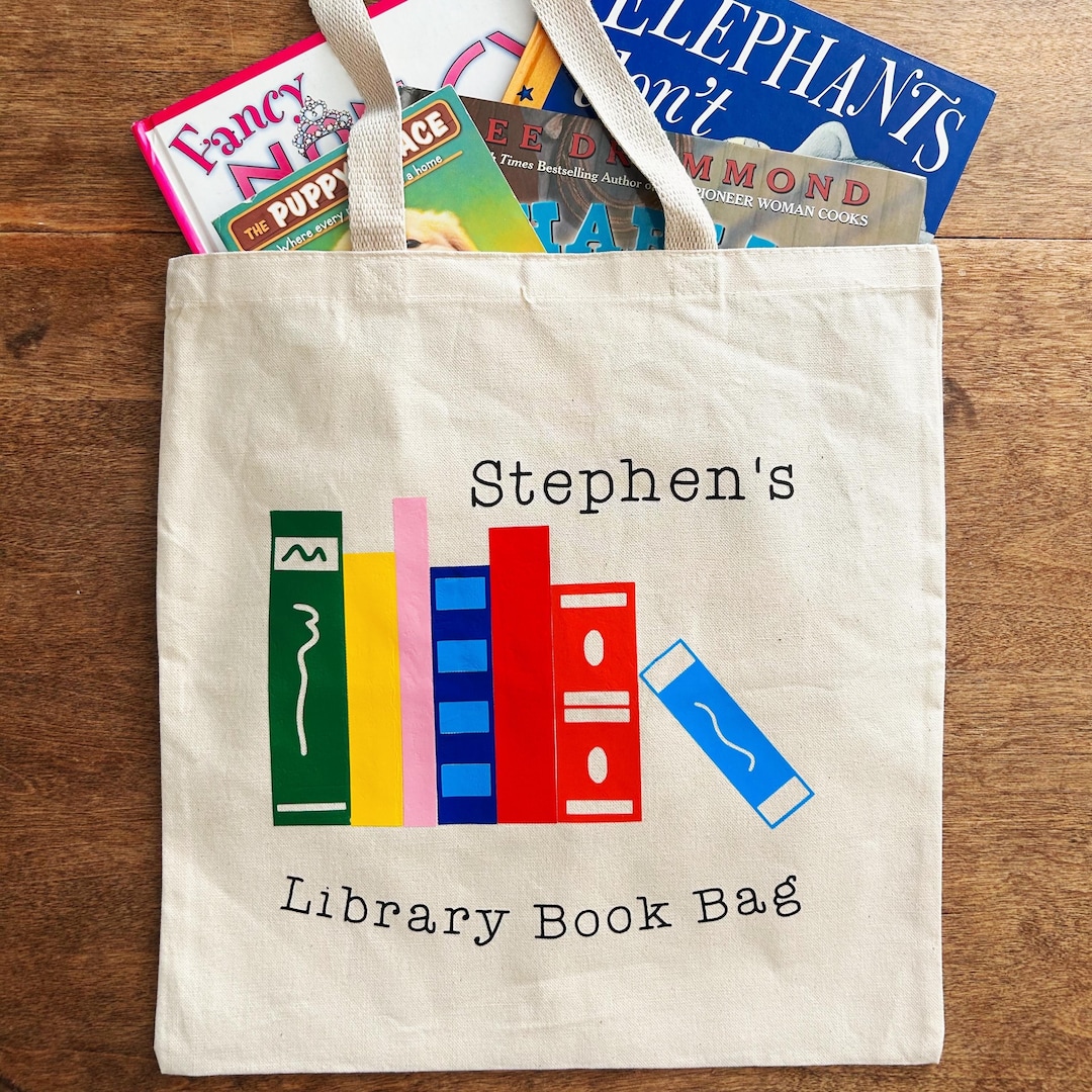 Kids Library Book Tote Bag | Children’s Book Gift | Kids Canvas Tote ...