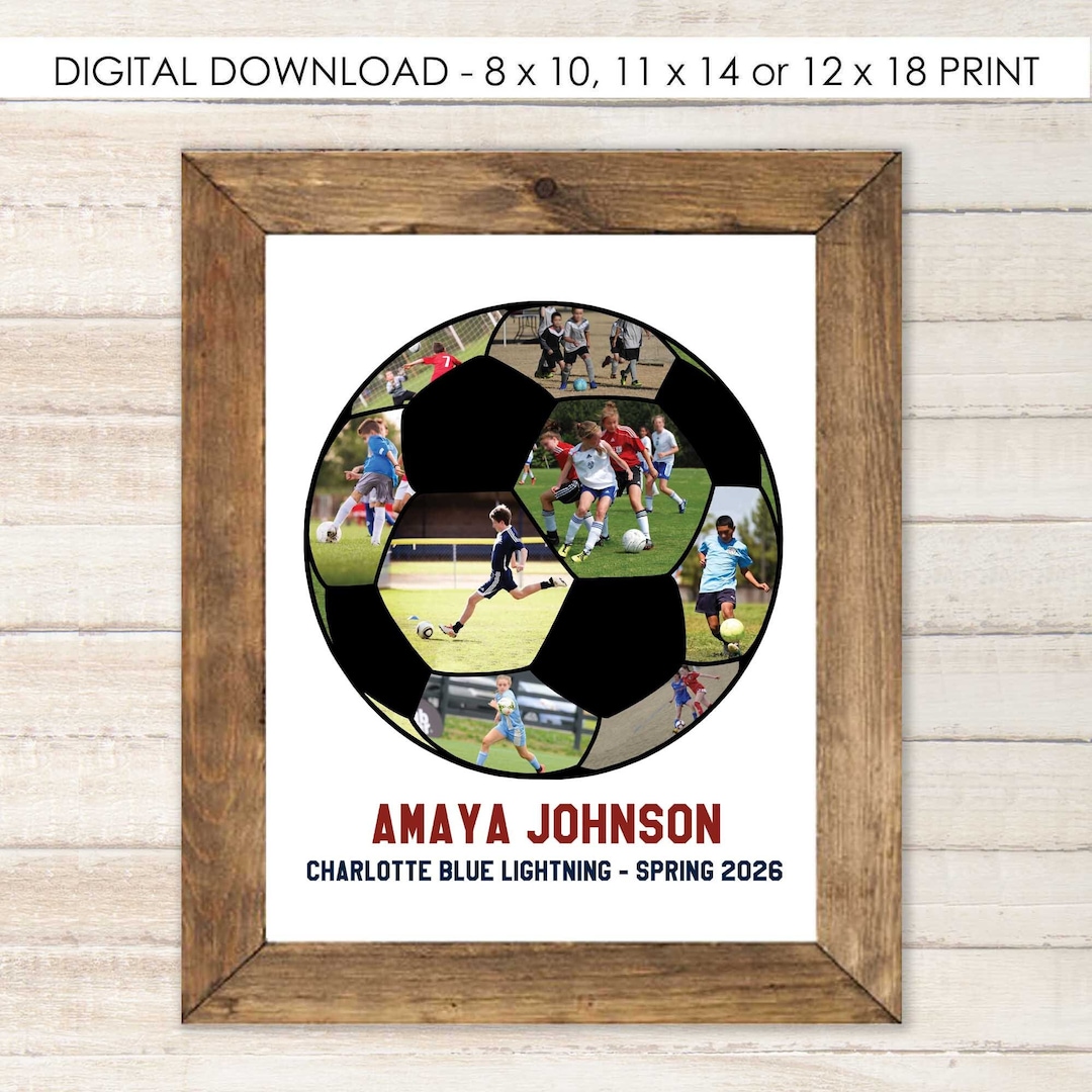 PRINTABLE Custom Soccer Photo Collage | Senior Night | Coach Gift ...