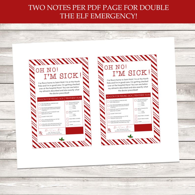 Elf Printable - Elf I'm Sick Note - Elf Ideas - Elf Forgot to Move ...