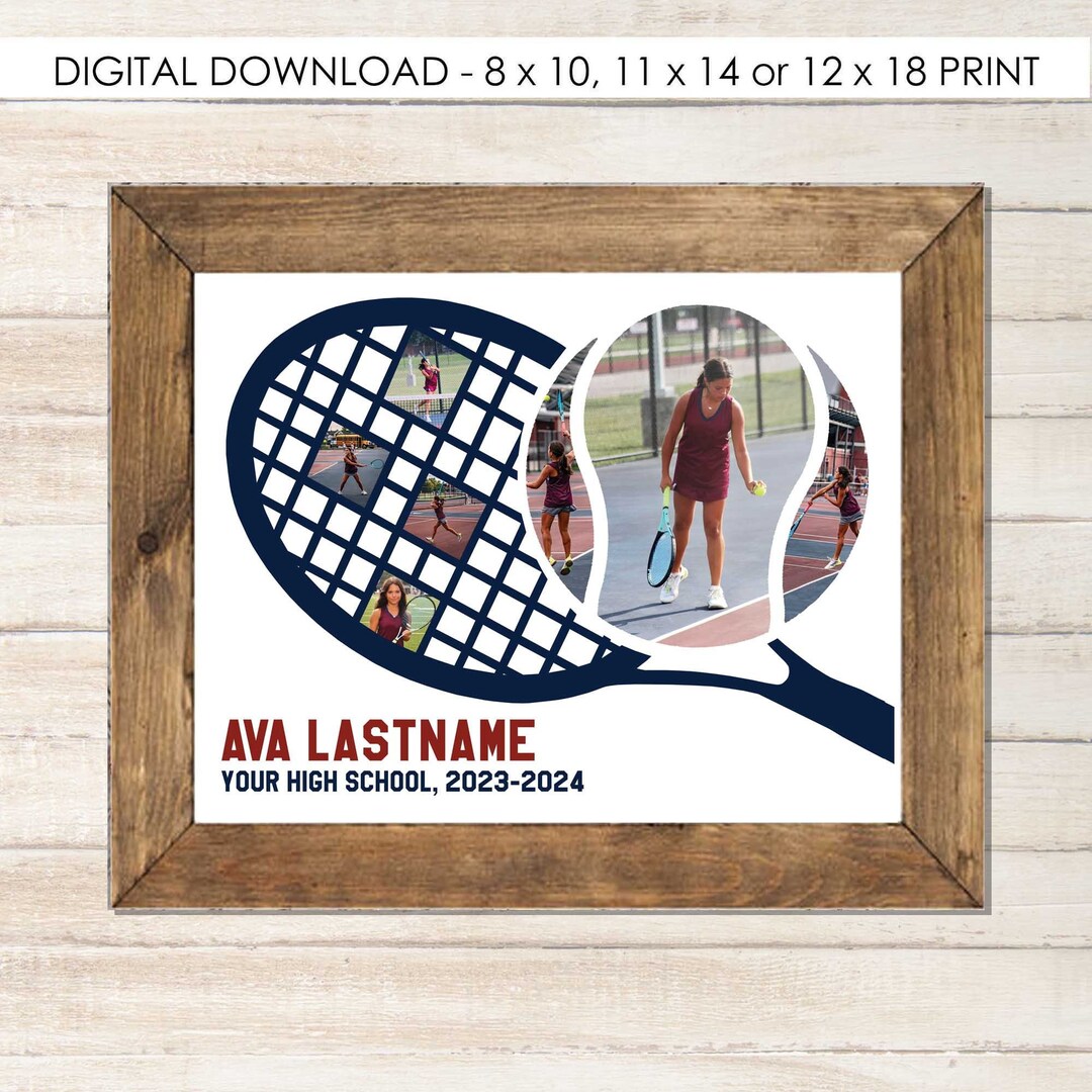PRINTABLE Custom Tennis Photo Collage Two Different Options Senior ...