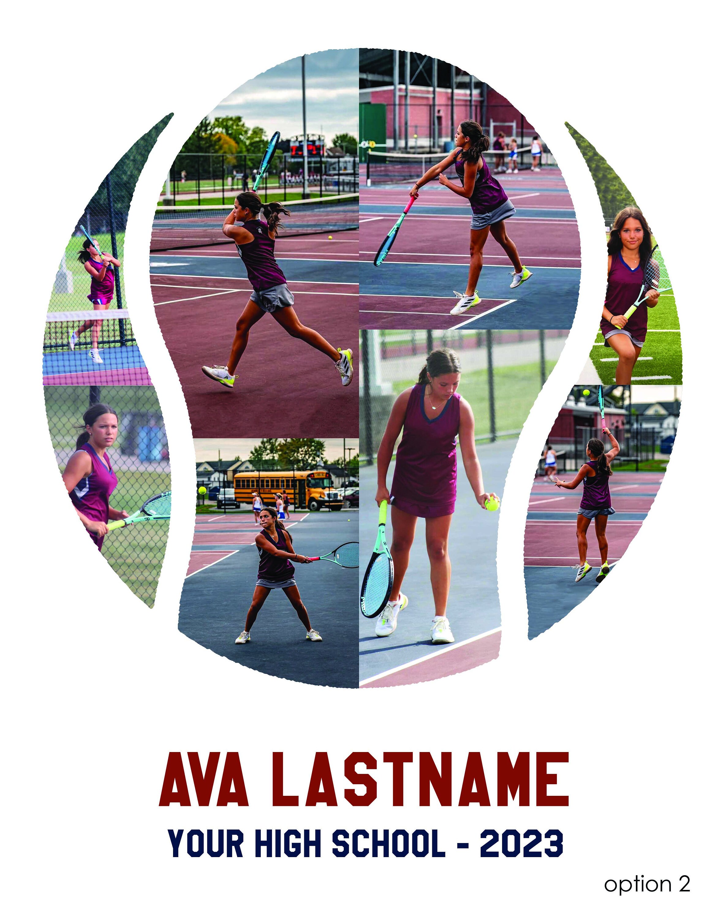 PRINTABLE Custom Tennis Photo Collage Two Different Options Senior ...