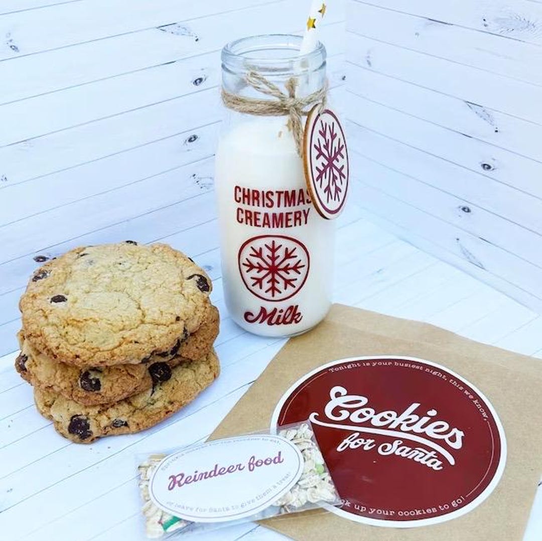Santa’s Milk & Cookies To-go Kit - Christmas Cookie To-go Bags, Santa's ...