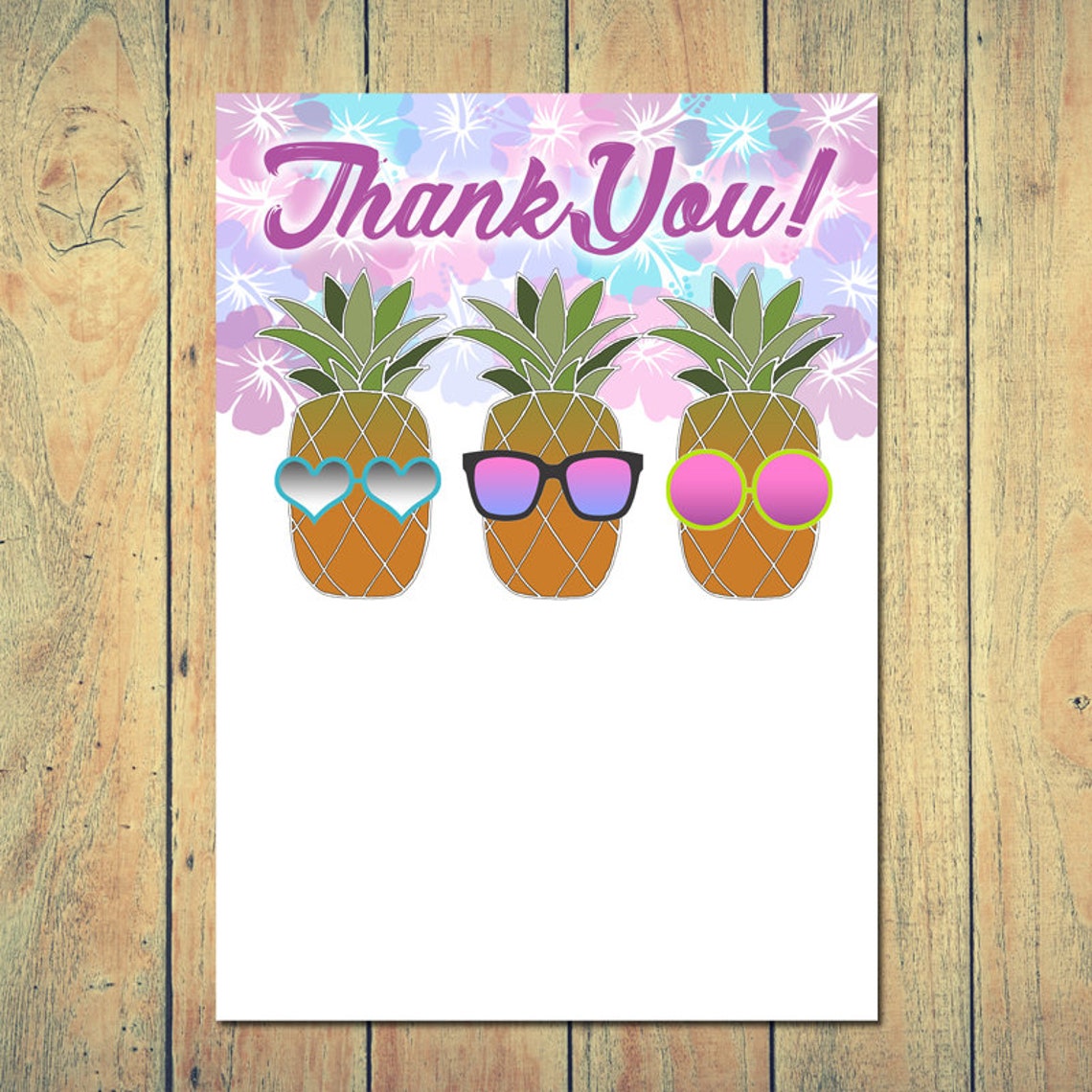 Luau Invitation & Thank You Card Luau Birthday Invitation Hawaiian ...