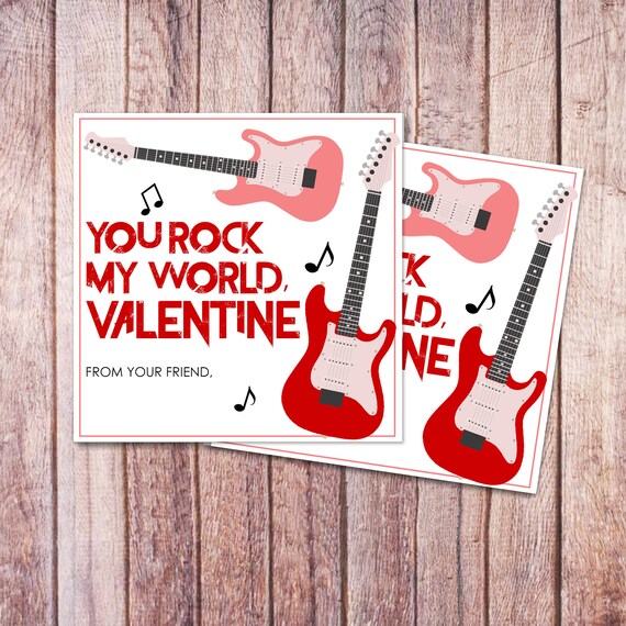 You Rock Guitar Valentine Template