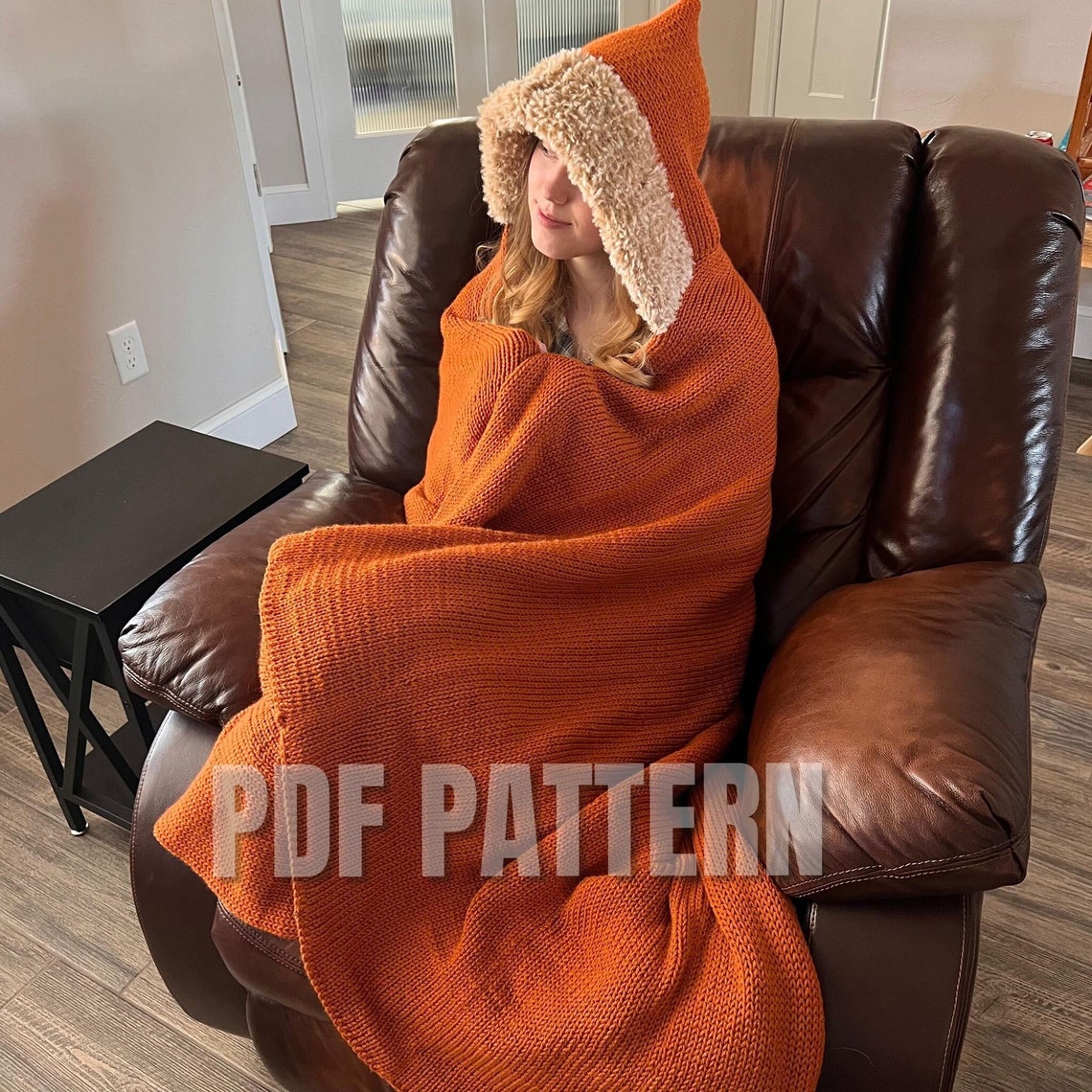 Hooded Blanket - Sentro/addi Circular Knitting Machine Pattern PDF - Etsy