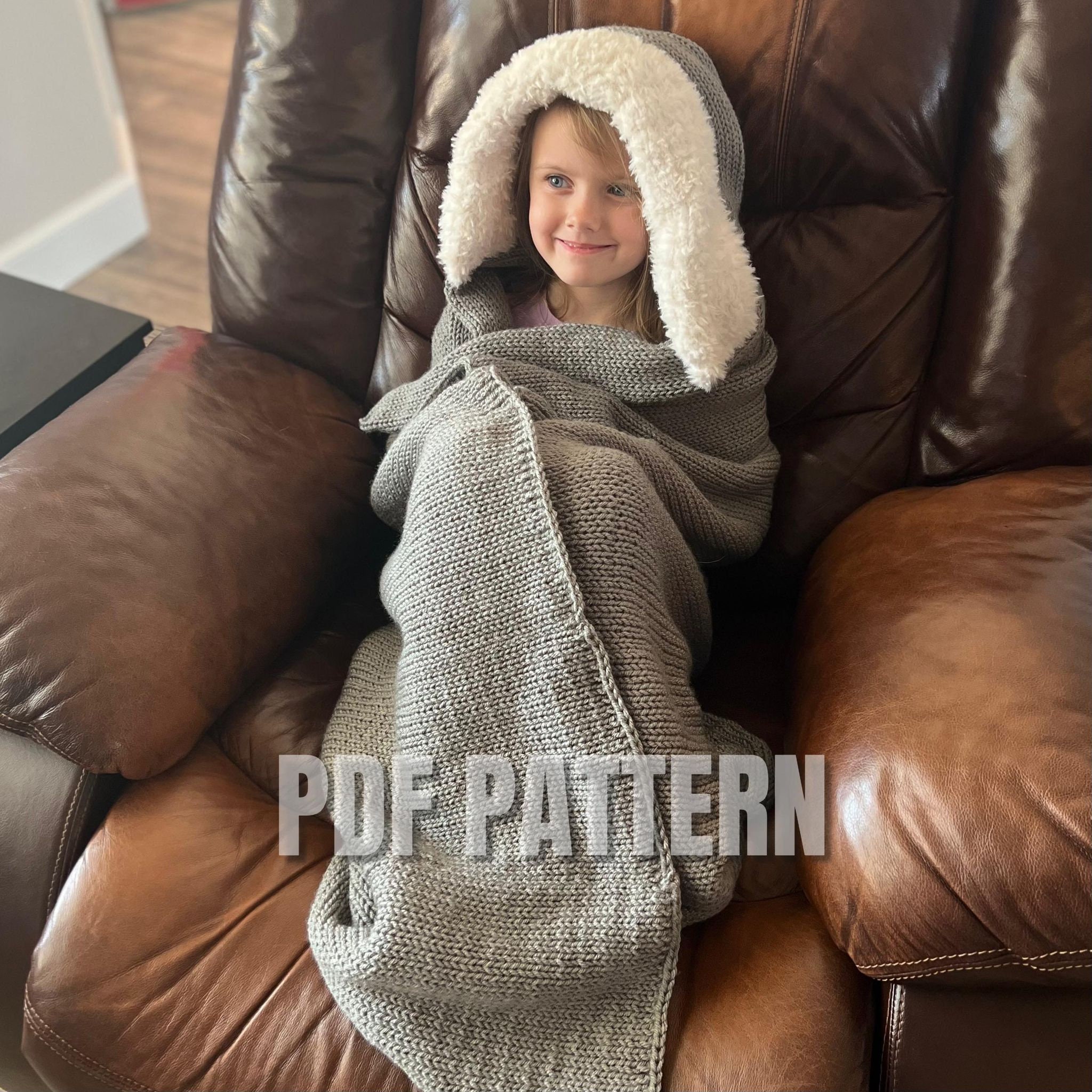 Hooded Blanket - Sentro/addi Circular Knitting Machine Pattern PDF - Etsy