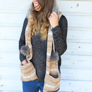Snowy Daze Hooded Pocket Scarf - Sentro/addi Circular Knitting Machine ...