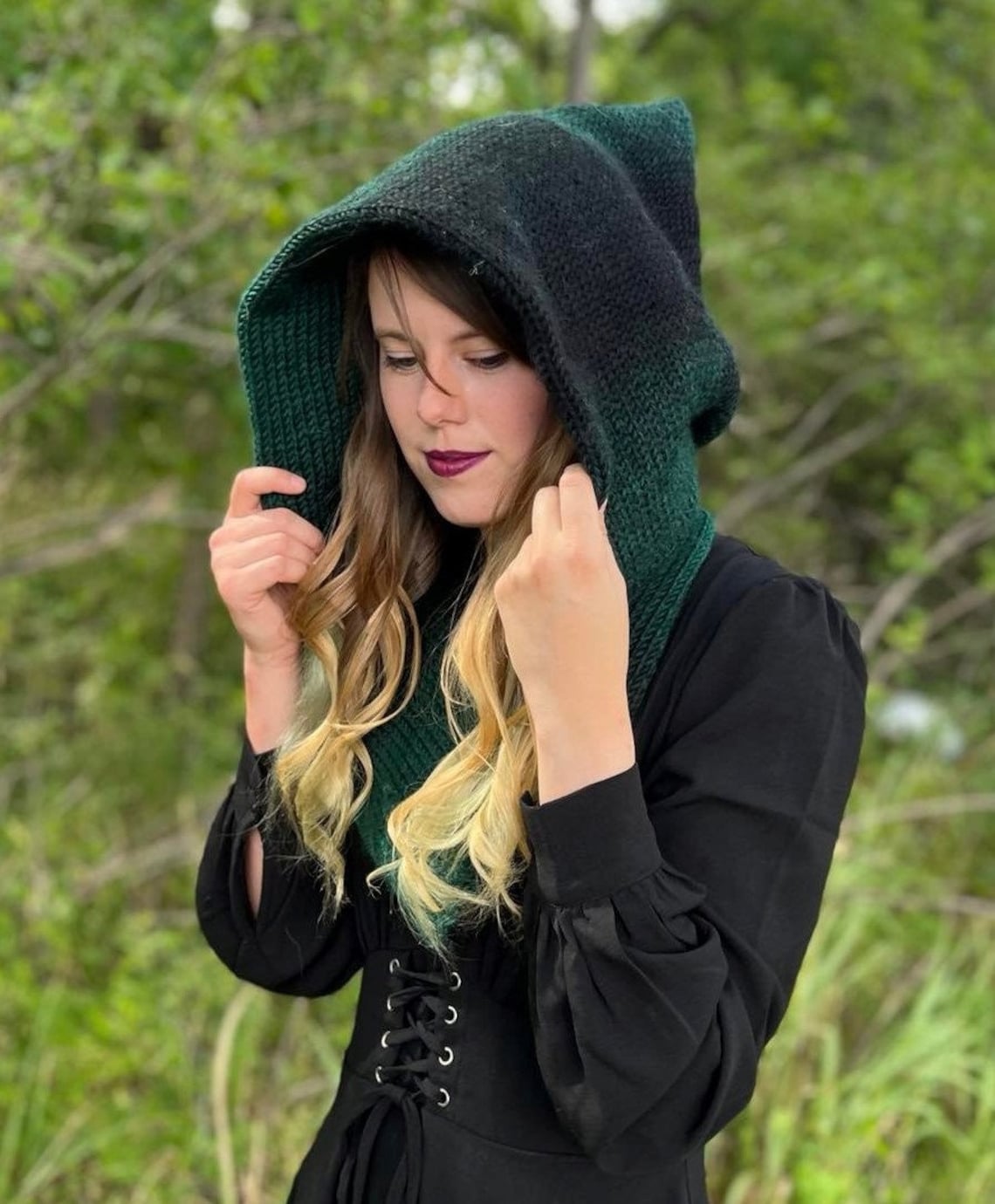 Elvira Hooded Cowl - Sentro/addi Circular Knitting Machine Pattern PDF ...