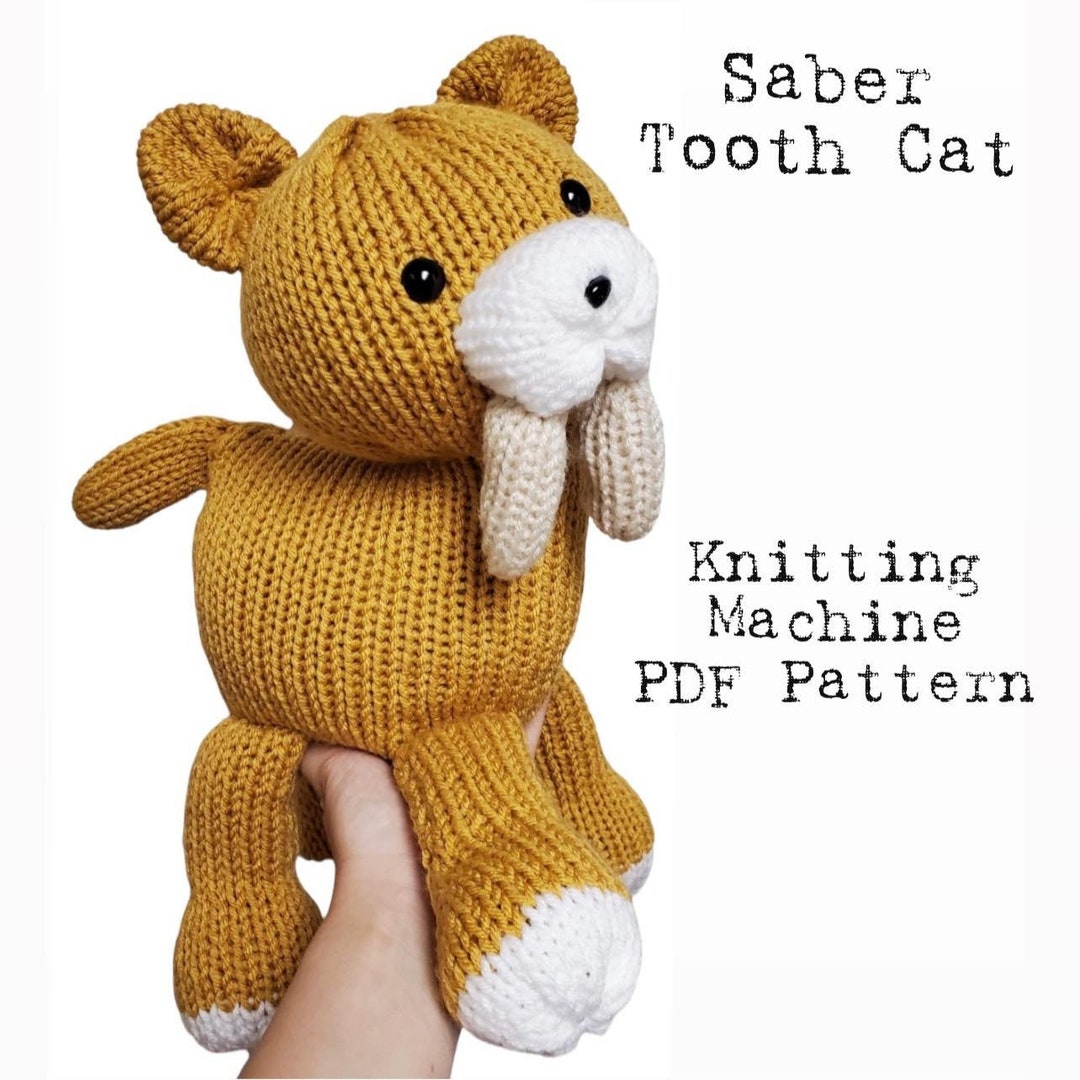 Saber Tooth Cat - Sentro/addi Circular Knitting Machine Pattern PDF - Etsy