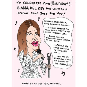 Lana Del Rey Birthday Card - Etsy
