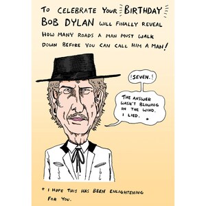 Bob Dylan Birthday Card songs Quiz - Etsy