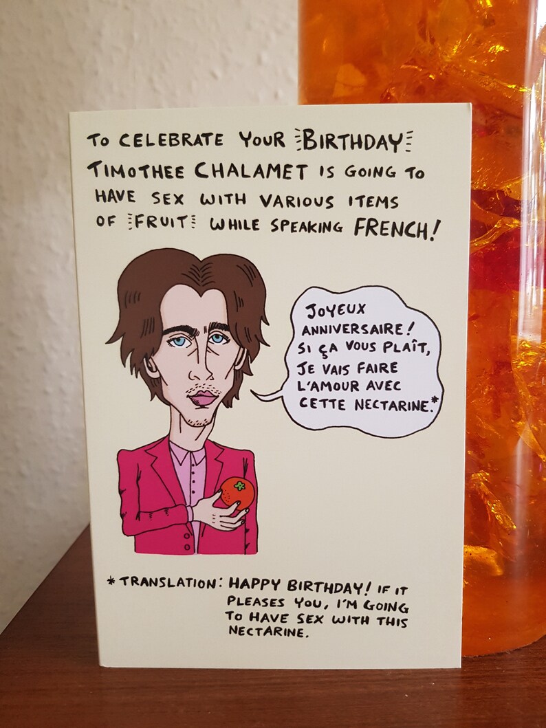 Timothee Chalamet Birthday Card - Etsy