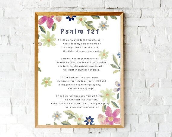 Psalm 121 Bible Based Printable Instant Download I Lift up | Etsy