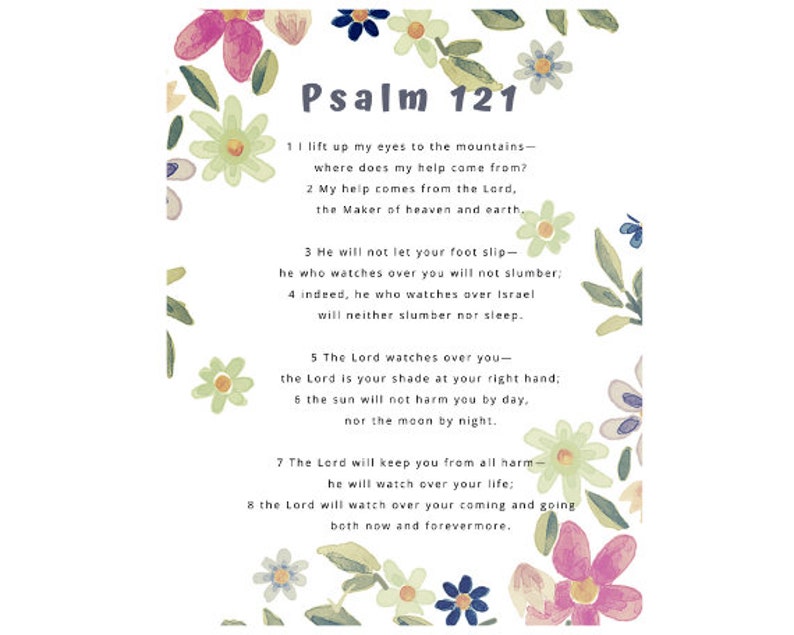 Psalm 121, Bible Based Printable, Instant Download, I Lift up My Eyes ...