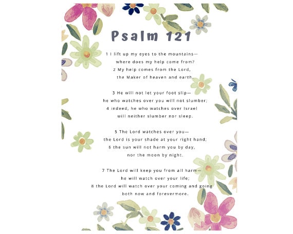 Psalm 121, Bible Based Printable, Instant Download, I Lift up My Eyes ...