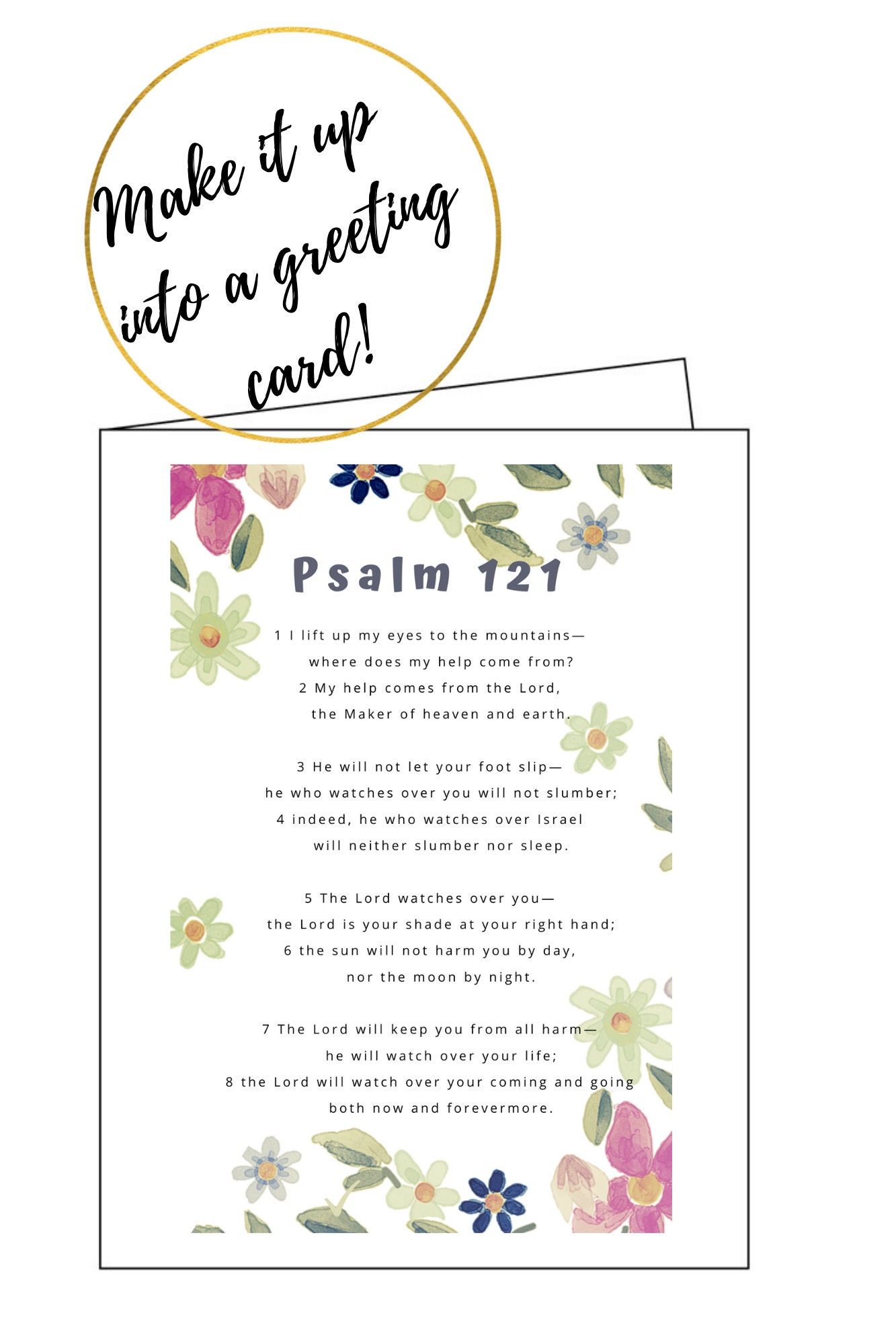Psalm 121, Bible Based Printable, Instant Download, I Lift up My Eyes ...