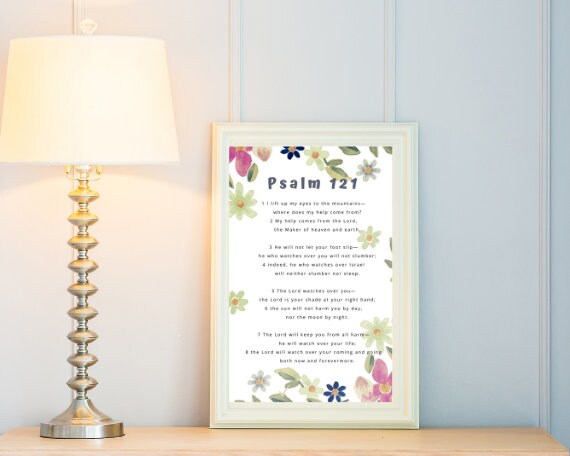 Psalm 121, Bible Based Printable, Instant Download, I Lift up My Eyes ...