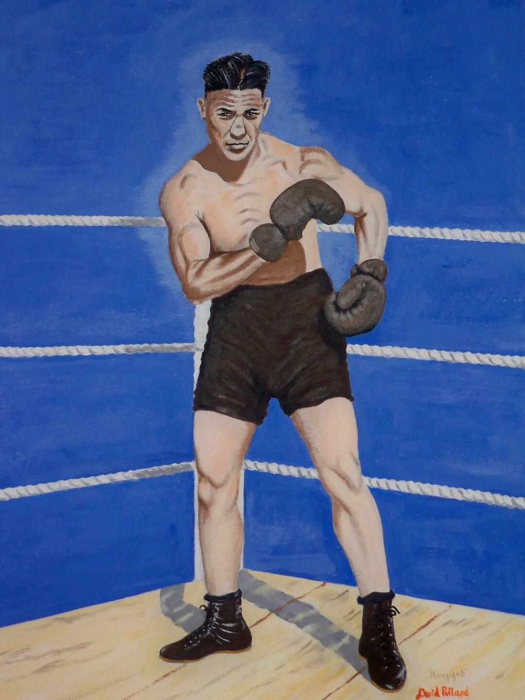 Harry Greb Boxer on Blue Background - Etsy
