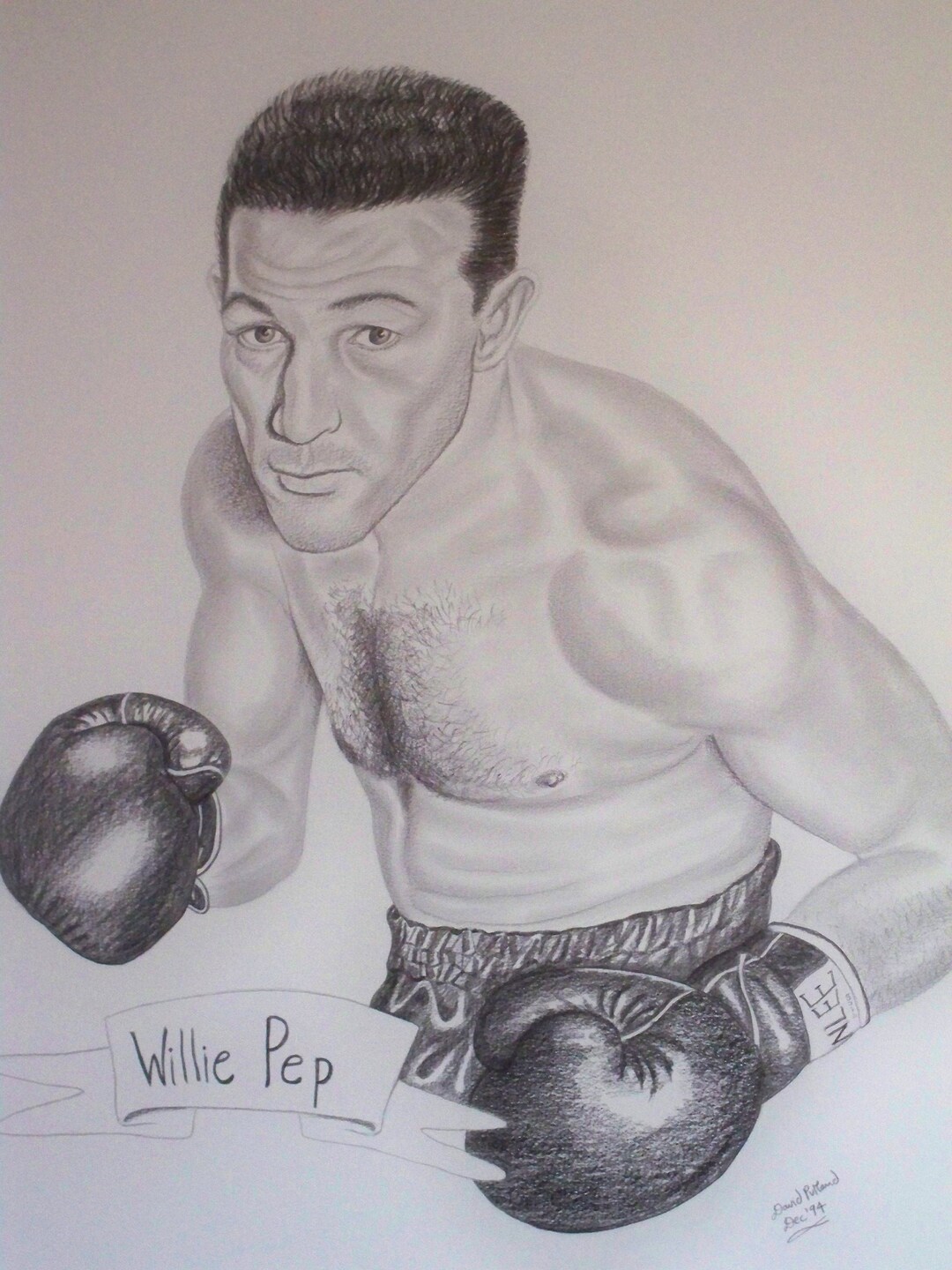 Willie Pep - Original Drawing in Pencil - Etsy