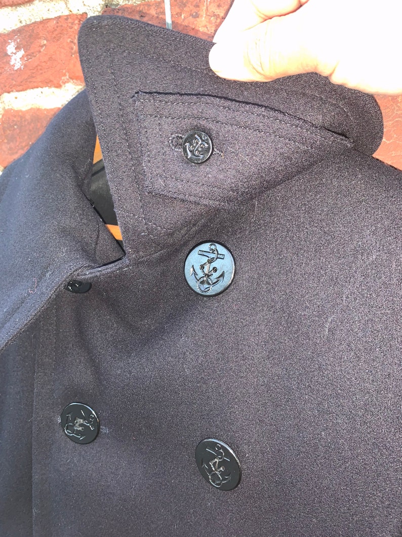 VINTAGE RARE Us Navy Wwii 10-button Pea Coat Jacket Sz 34 - Etsy