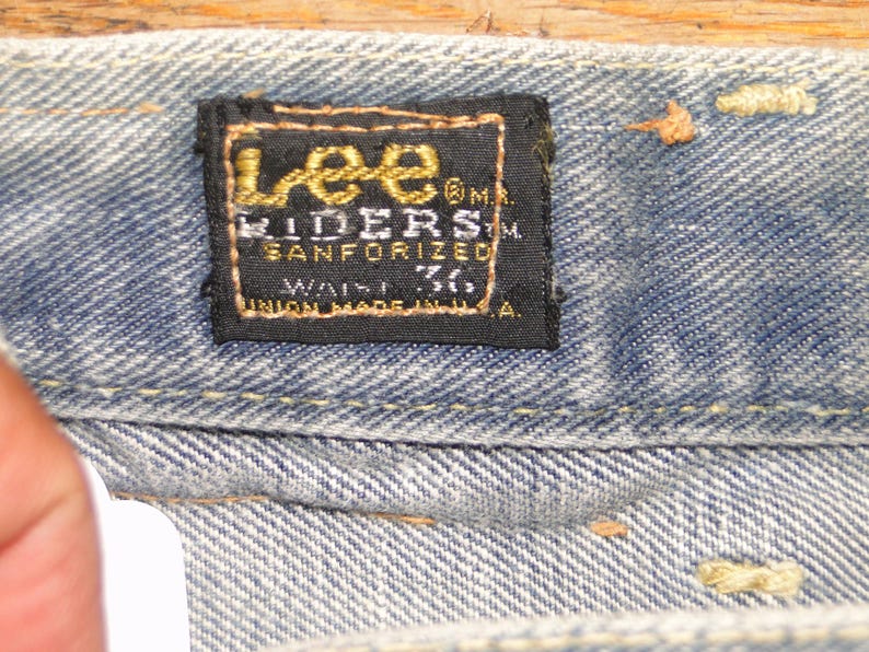 VINTAGE LEE Riders Sanforized Selvedge Denim Jeans Made in Usa W 36 X ...