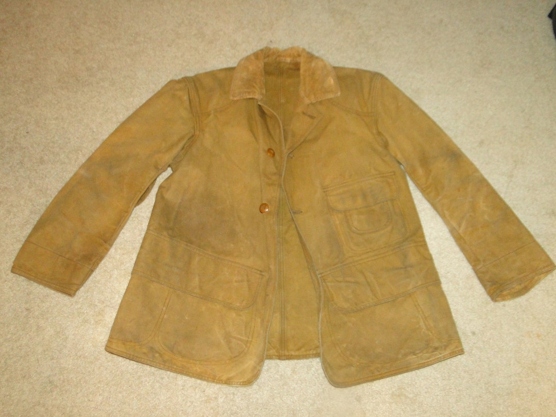 Vintage Jacket Canvas Hunting Coat Brown USA 40s Work Red Head 38 - Etsy