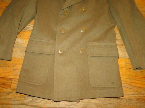 Vintage WWII 40s US ARMY Pea Coat Wool Uniform Jacket… - Gem