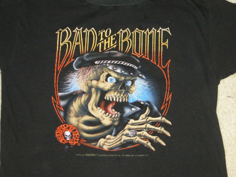Vintage 3D Emblem T Shirt Easyriders Skull Harley Davidson Chopper BAD ...