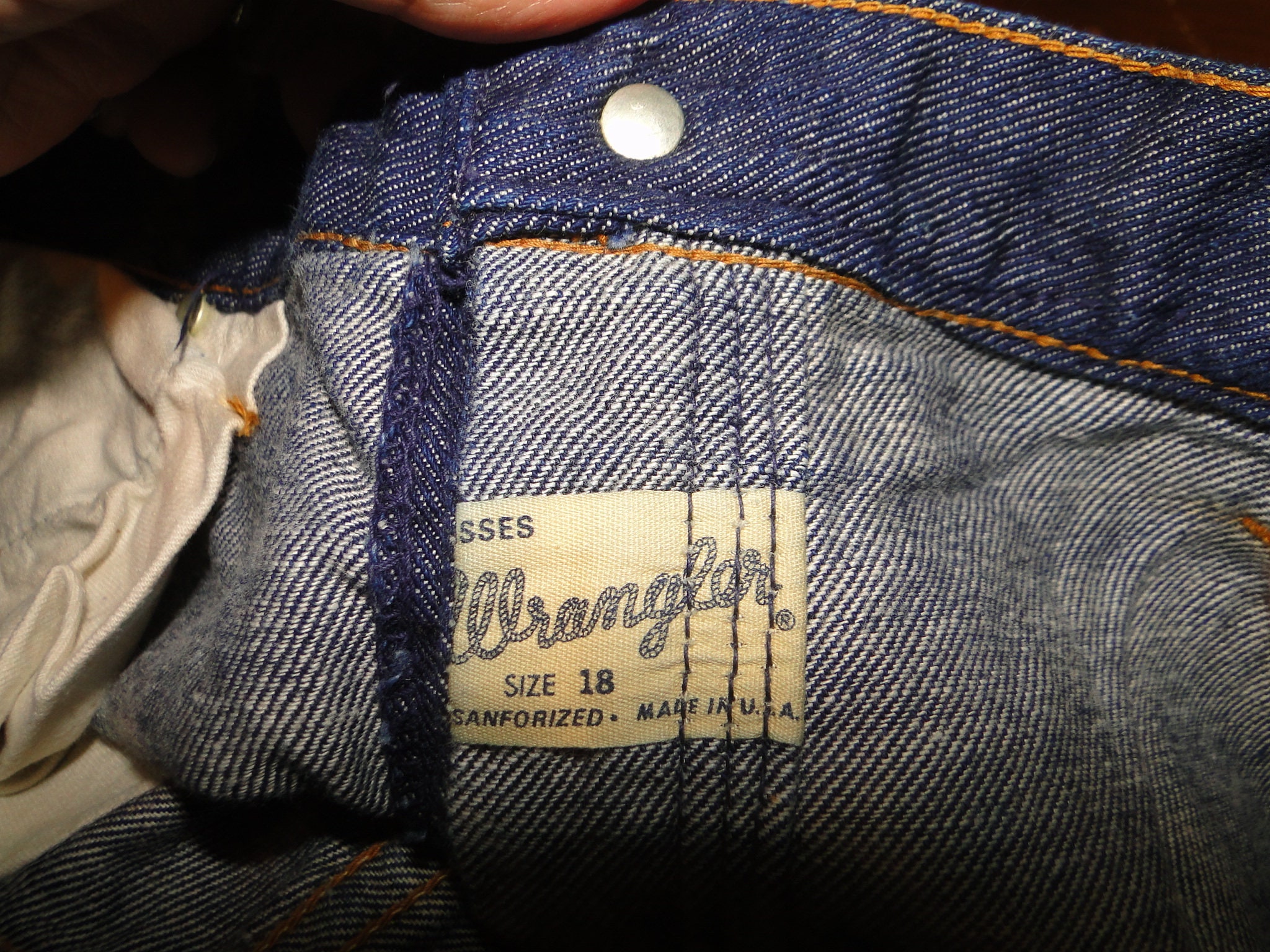 ORIGINAL Vintage Wrangler Blue Bell Sanforized High Waist Jeans Sz 18 W ...