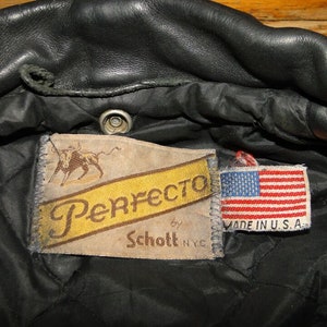 Vintage Schott Perfecto Leather Motorcycle Jacket Biker T Sz 38 - Etsy