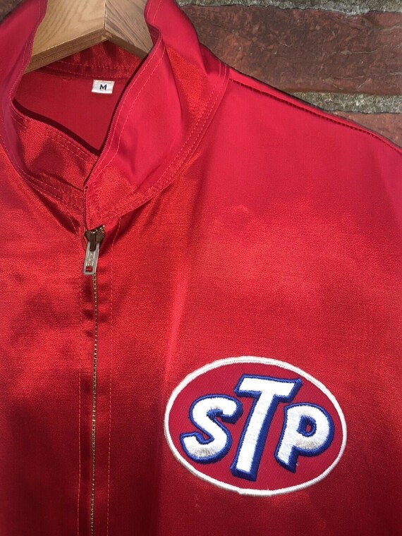 Vintage STP Heavy nylon Racing jacket Red 1960s siz… - Gem