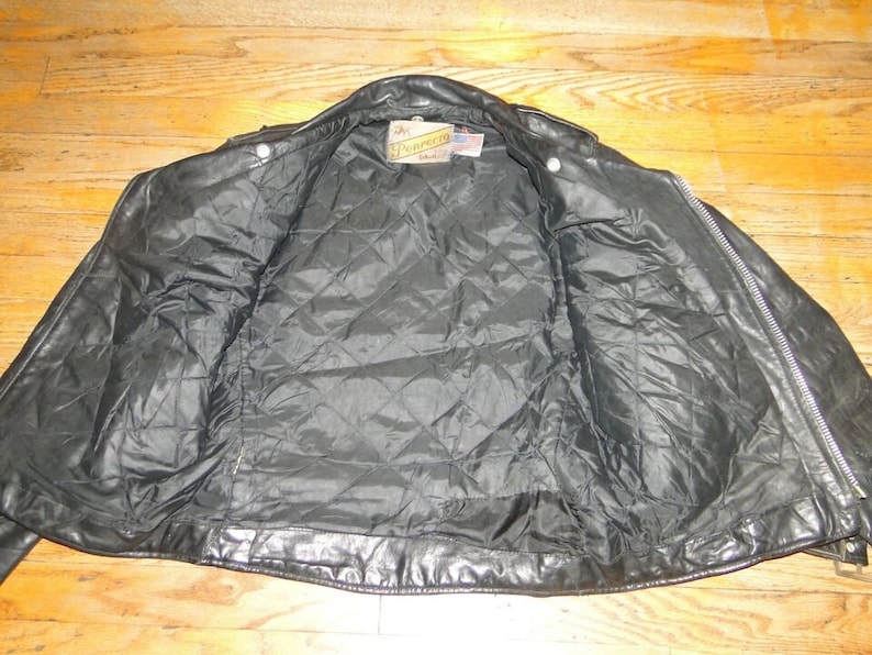 Vintage Schott Perfecto Leather Motorcycle Jacket Biker T Sz 38 - Etsy