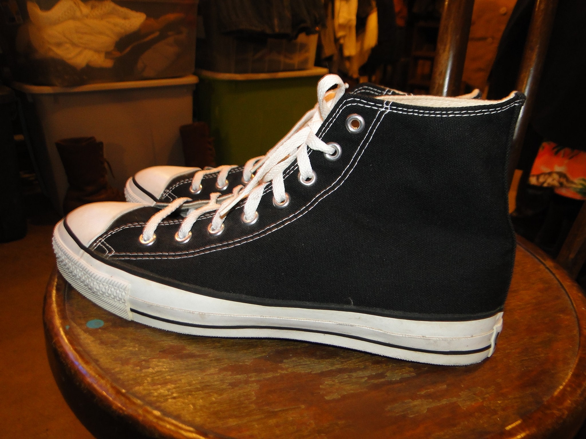 Vintage Black Converse All Star Chuck Taylor Shoes, Hi Tops, Made in ...