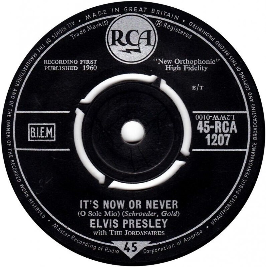 1960 Elvis 45 Original UK Issue It's Now or - Etsy