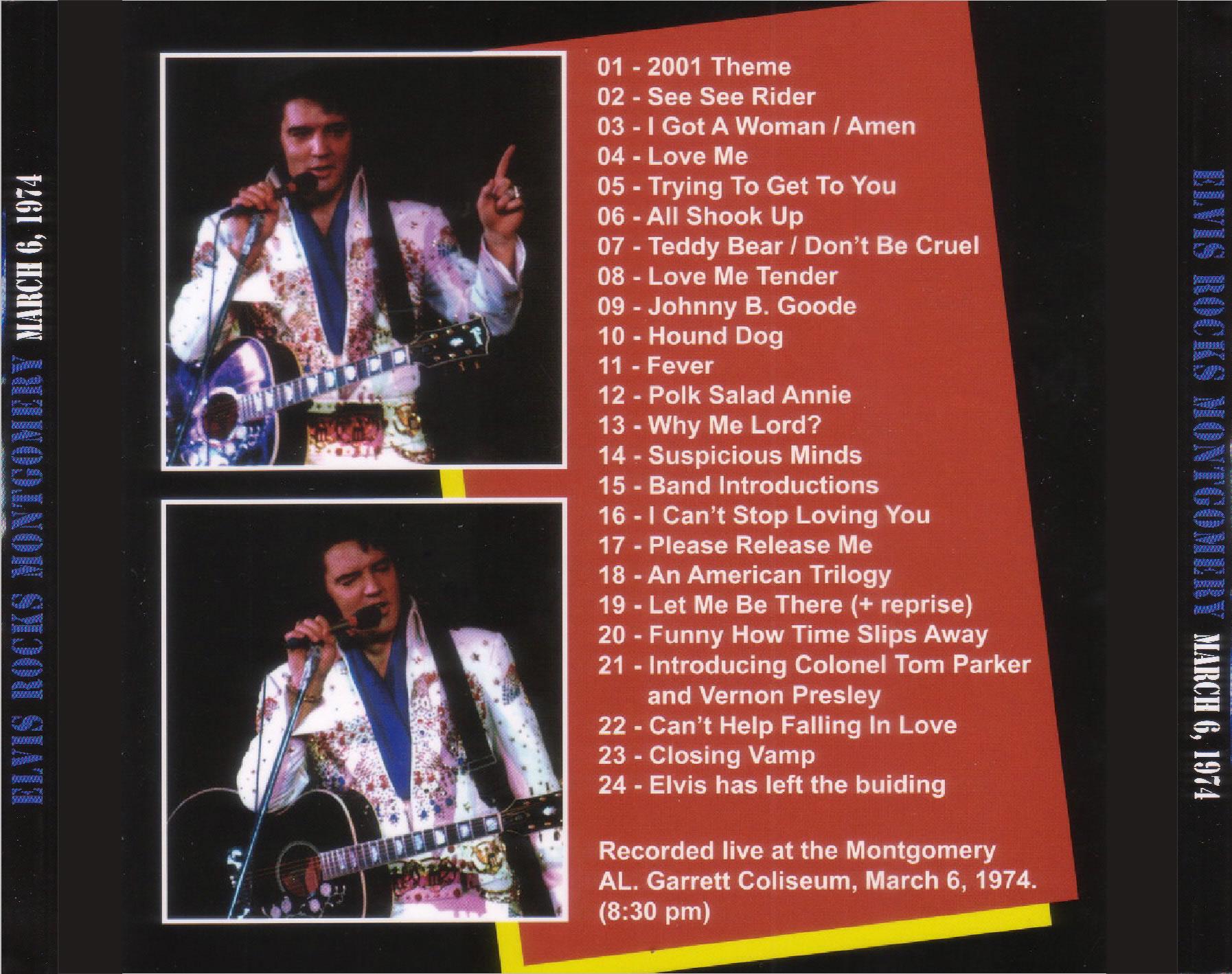 Rare Cd--elvis Rocks Montgomery--march 6, 1974 - Evening Show - Garrett ...