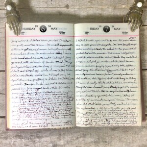 1954 Handwritten Diary: Students Personal Journal Mid Century ...