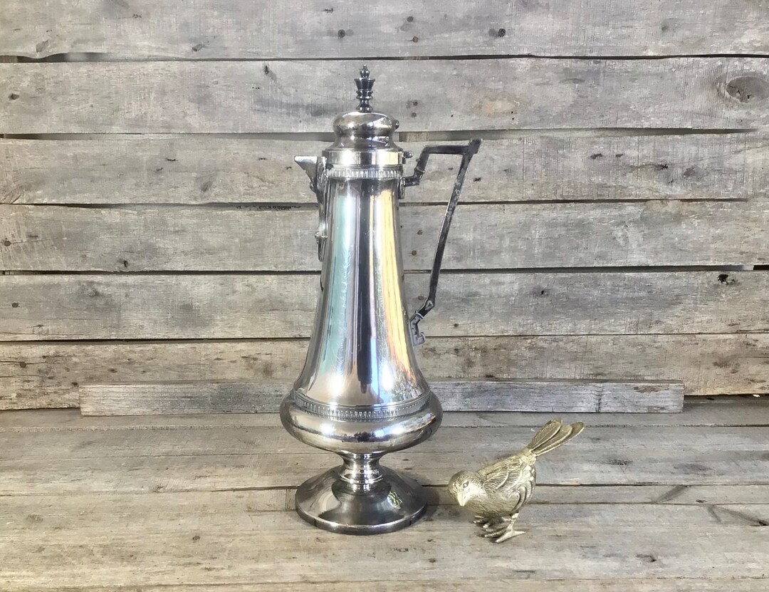 Vintage Silver Plated Teapot Tall and Narrow With Attached Lid Elegant ...