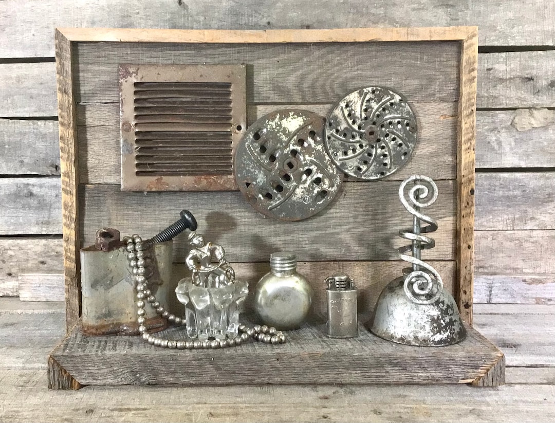 Rustic Wood Wall Decor Assemblage Art Industrial Garage 3D Art - Etsy