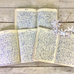 1956 Handwritten Diary Set 71-yr-old London Lady Born in 1885 3 Vol ...